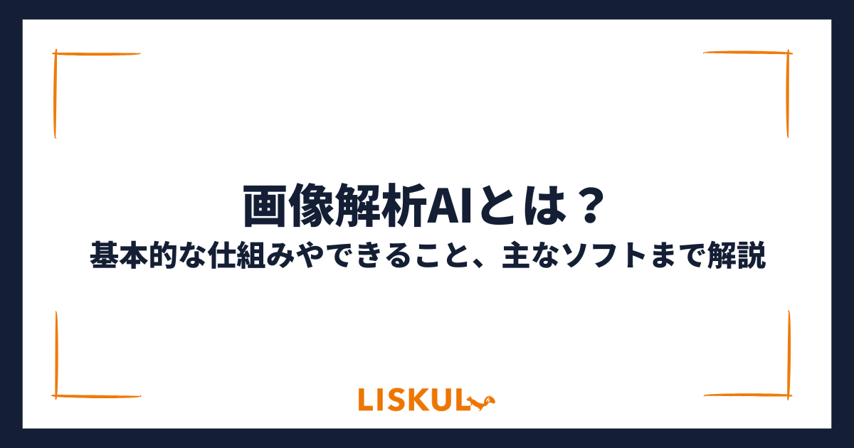 画像解析AIとは？基本的な仕組みやできること、主なソフトまで解説 | LISKUL